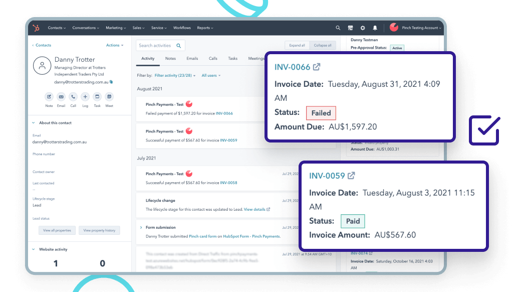 Pinch Payments HubSpot Integration | Connect Them Today