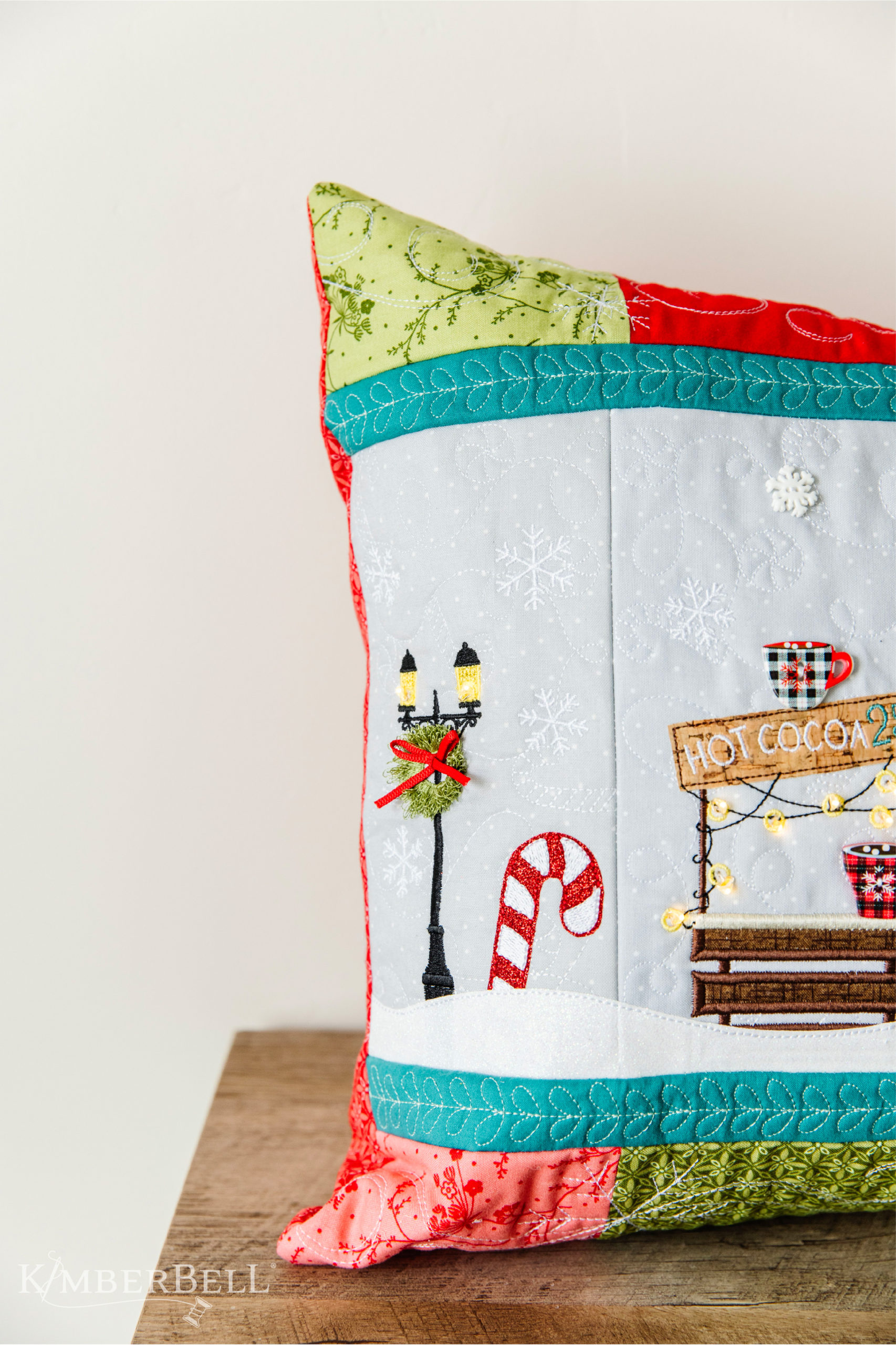 Take a Stroll Along Candy Cane Lane, Kimberbell's New Bench Pillow for