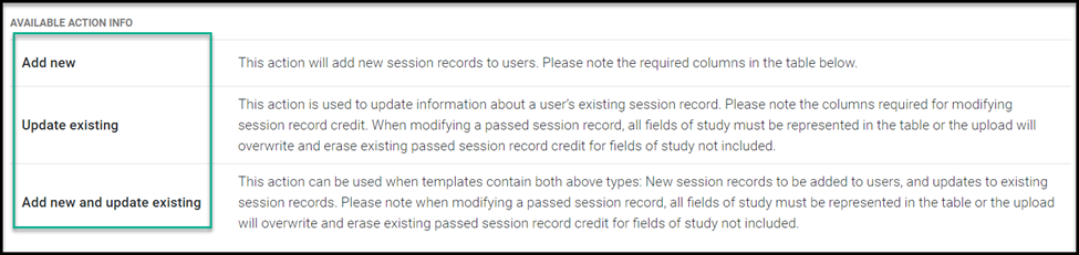 Bulk Uploads: Session Records – LCvista Knowledge Base