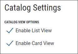 Catalog Settings – LCvista Knowledge Base